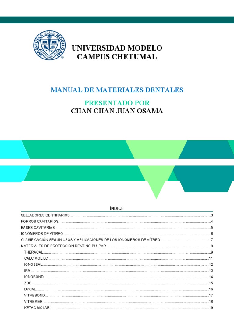 Manual de Materiales Dentales | PDF | Diente | Química