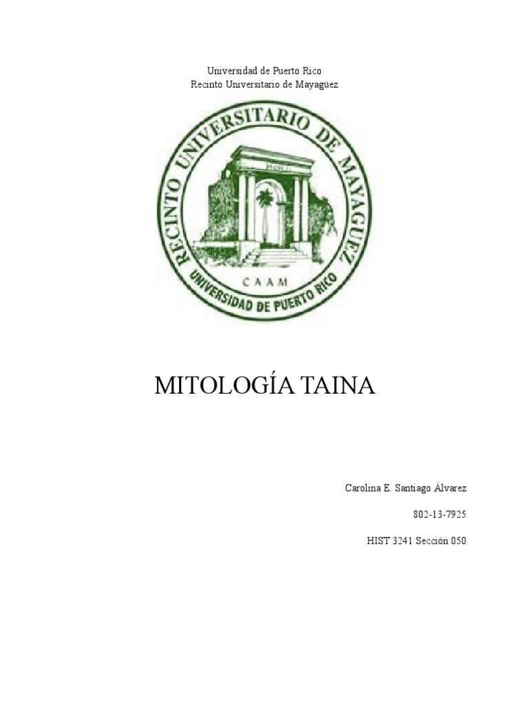 Mitologia de Los Tainos de Puerto Rico | PDF | Puerto Rico | Madre de Dios