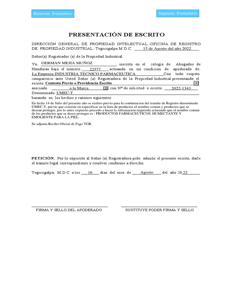 Escrito de Contestacion de Requerimiento | PDF Escrito de Contestacion de Requerimiento | PDF