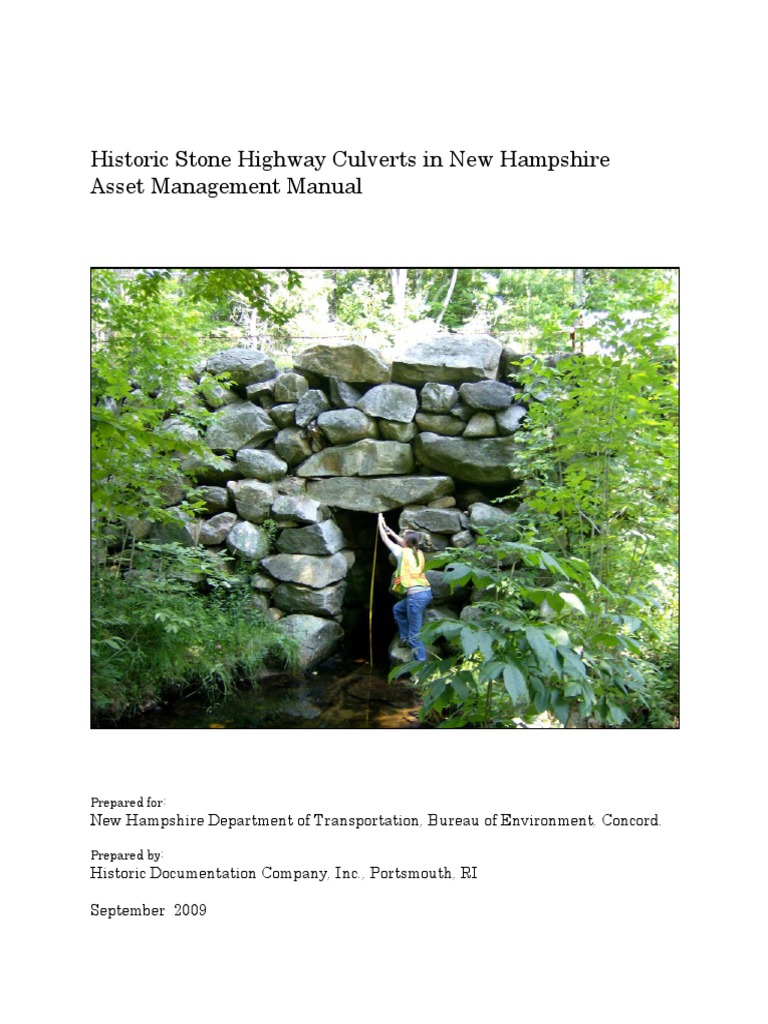 Historic Stone Highway Culverts in New Hampshire Asset Management ...