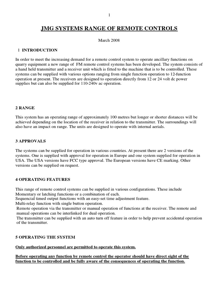 JMG Systems' Range of Remote Controls | PDF | Remote Control | Manufactured Goods
