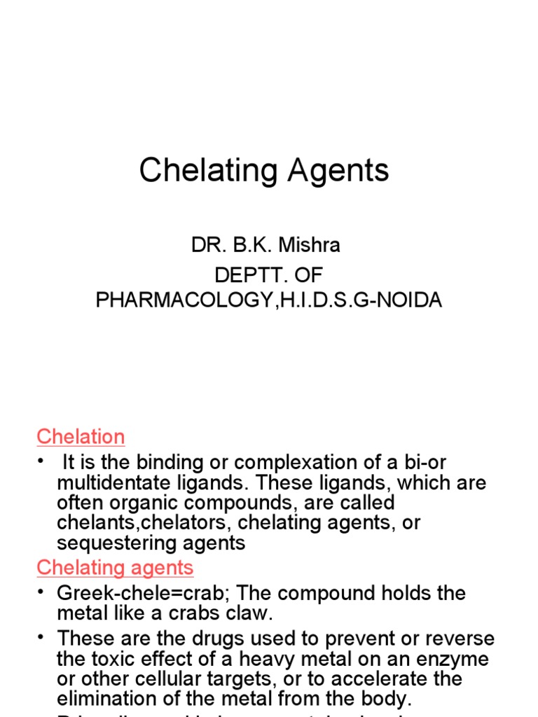 Chelating Agents | Chelation | Ethylenediaminetetraacetic Acid