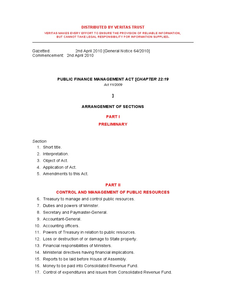 Public Finance Management Act Overview | PDF | Loans | Public Finance