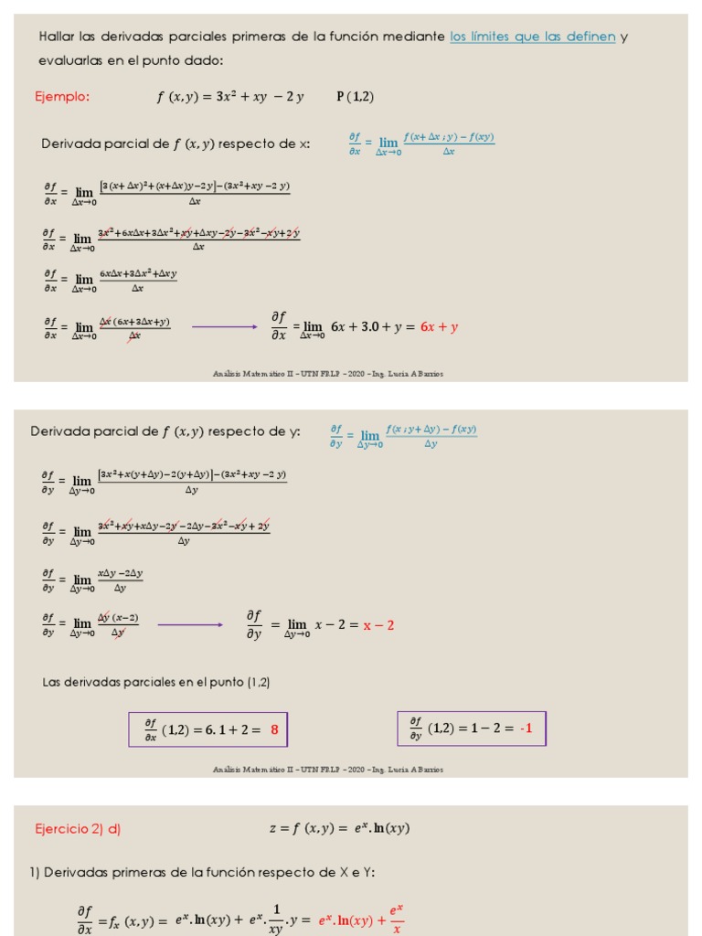 Hallar Las Derivadas Parciales Primeras de La Función Mediante y Evaluarlas en El Punto Dado:, 3 ...