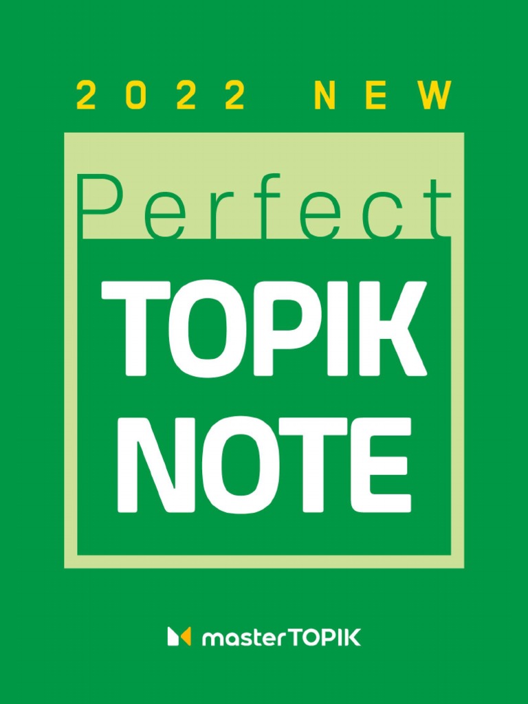 2022 Topik Perfect Note+studyplanner - masterTOPIK | PDF