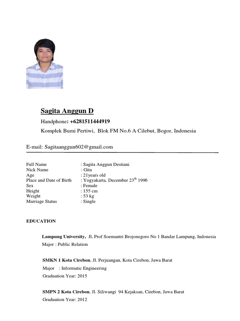 Sagita Anggun D: Handphone: +6281511444919 Komplek Bumi Pertiwi, Blok ...