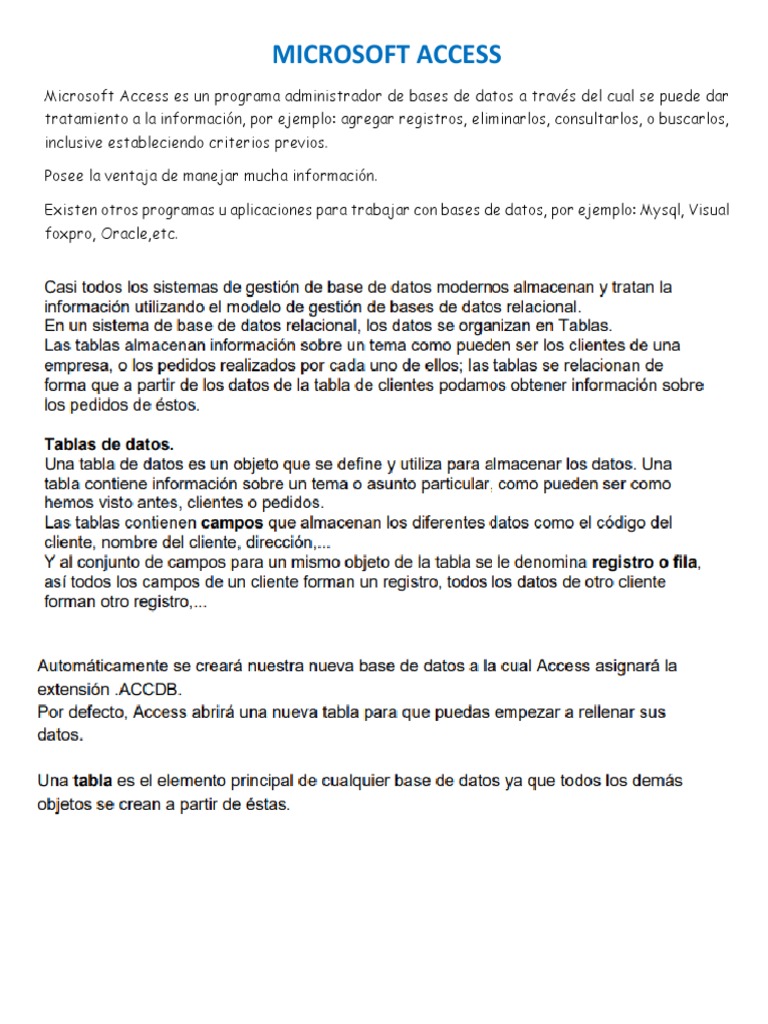 Microsoft Access | PDF