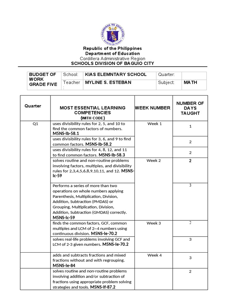 BOW Math 5 2022 | PDF | Ratio | Percentage