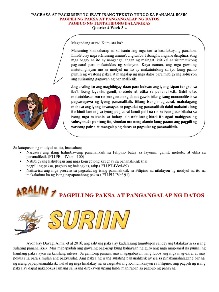 Pagbsa Q4 WK 3 4 | PDF