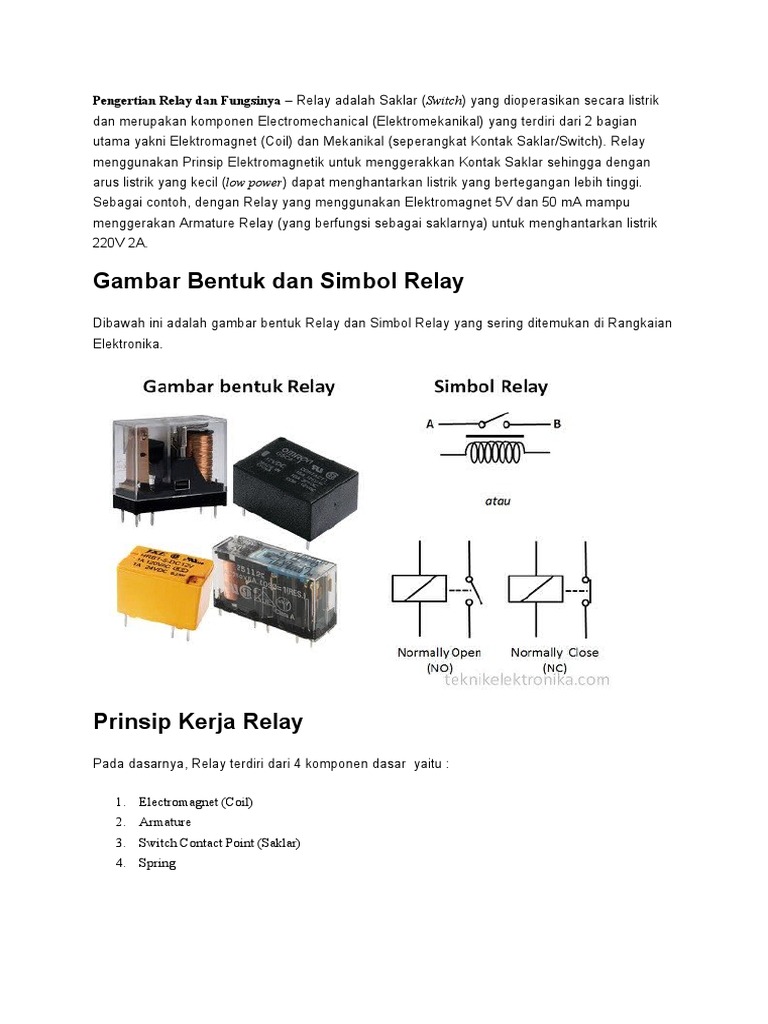 Pengertian Relay Dan Fungsinya | PDF
