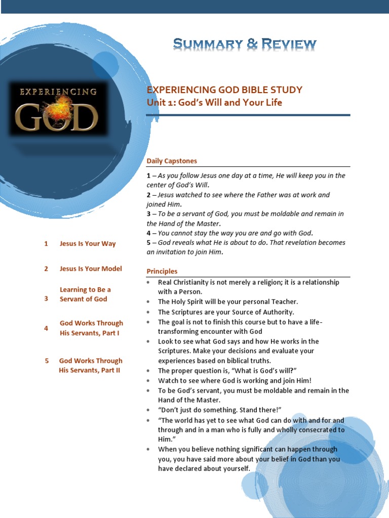 Experiencing God: Unit 1 Overview | PDF | God | Revelation