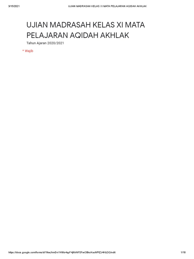 Formulir Tanpa Judul - Google Formulir | PDF Formulir Tanpa Judul - Google Formulir | PDF