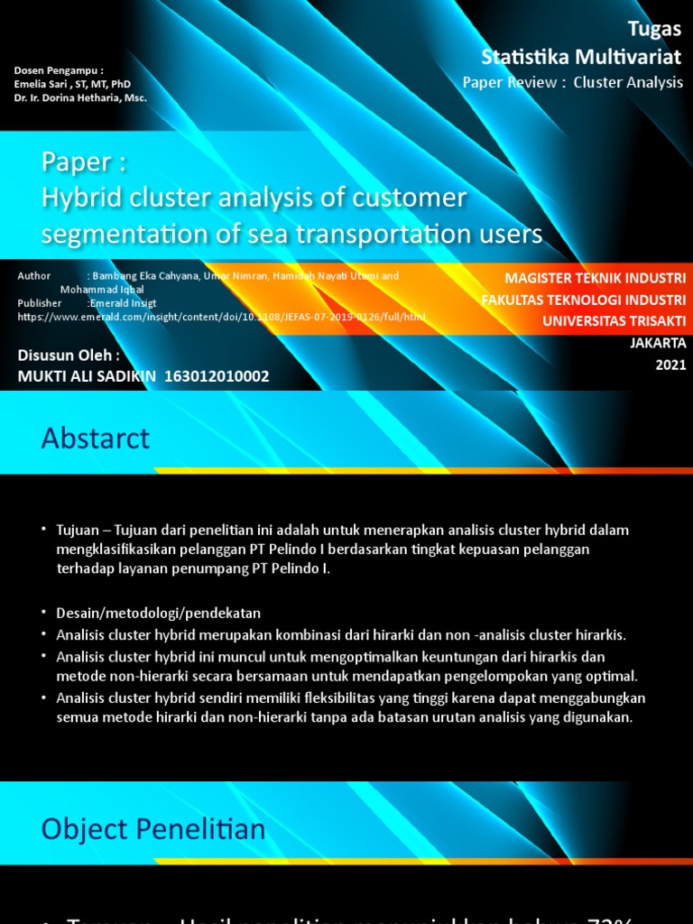 Analisis Cluster Hybrid Pelanggan Pelindo I | PDF