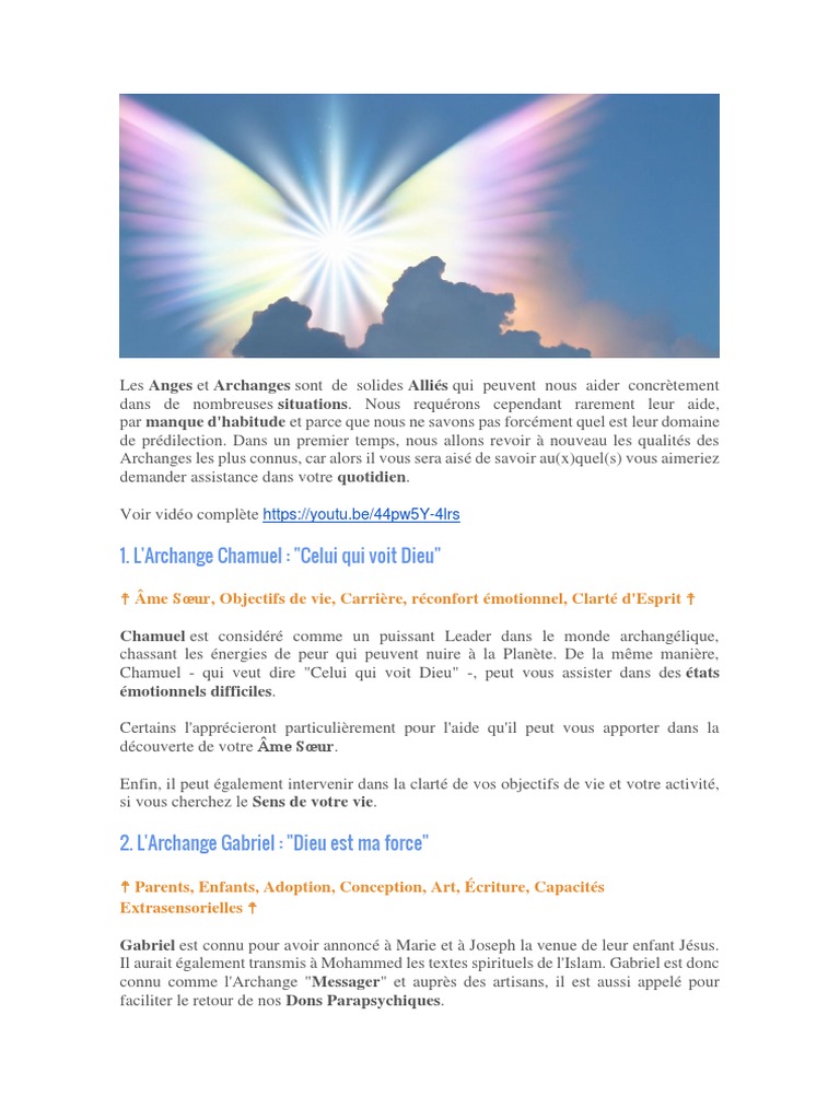 Les 12 Archanges et leurs Rôles | PDF | Dieu | Gabriel