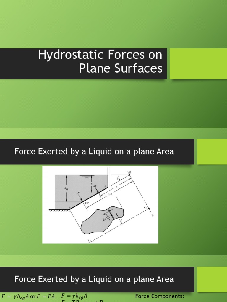 3 - Hydrostatic Forces On Plane Surfaces | Download Free PDF | Area | Triangle