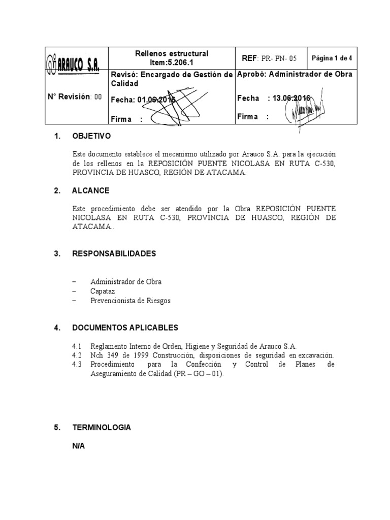 PR PN 05 Relleno Estructural | PDF | Ciencias de la Tierra