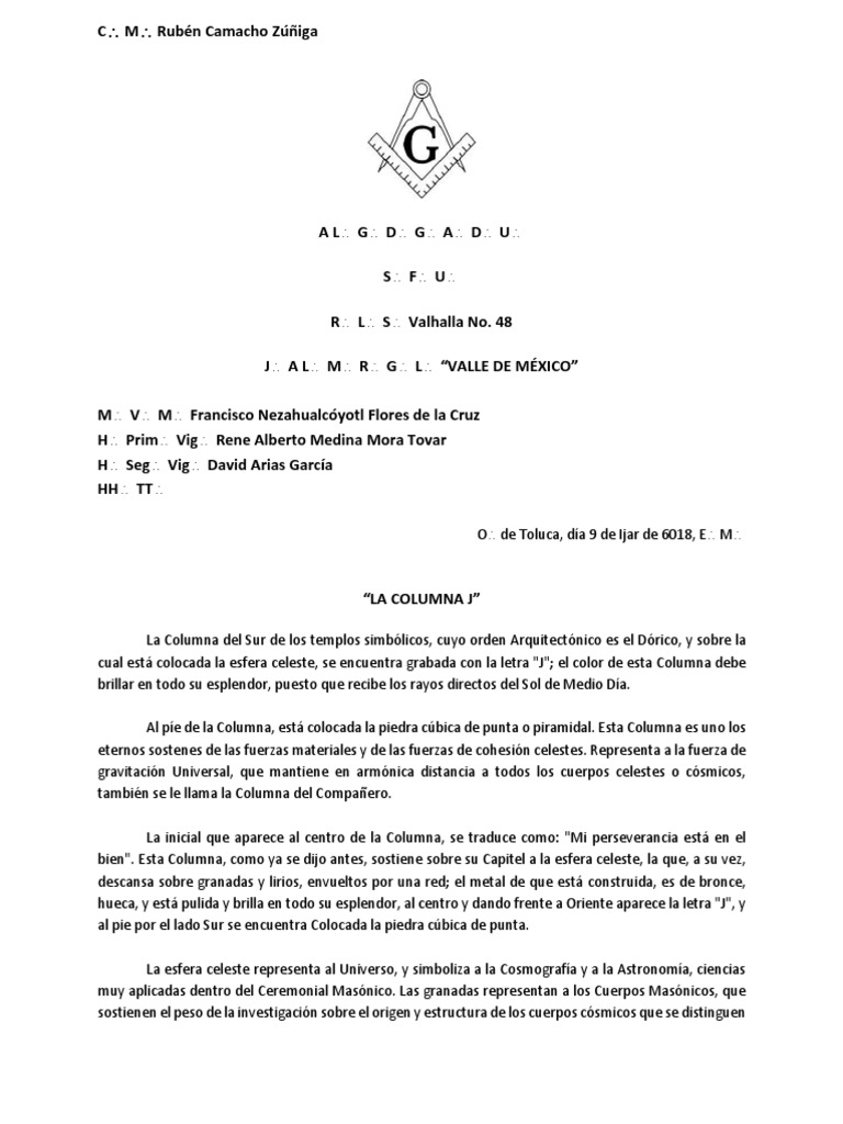 La Columna J | PDF | Masonería | Verdad