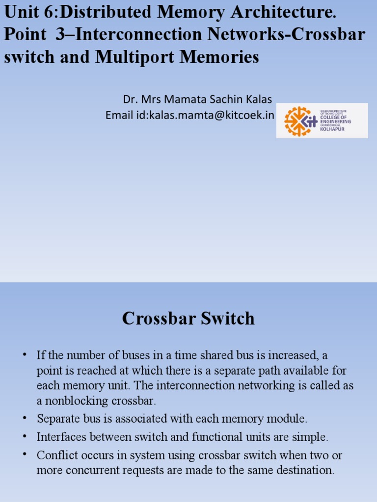 Crossbar Switch and Multiport Memory | PDF | Operating System | Network ...