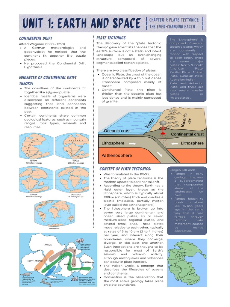 Plate Tectonics The Ever-Changing Earth (NOTES) | PDF | Plate Tectonics ...