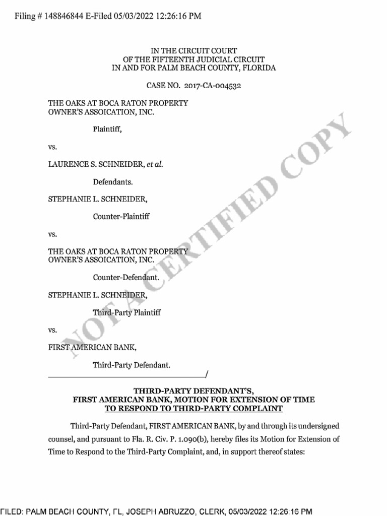 168 3rd Party Defendants Fab, Motion For Ext of Time To Respond To 3rd ...