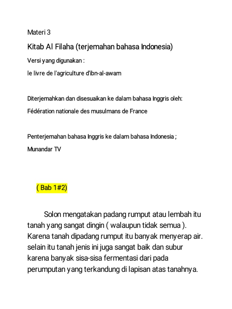 Materi 3 Al Filaha B Ind | PDF