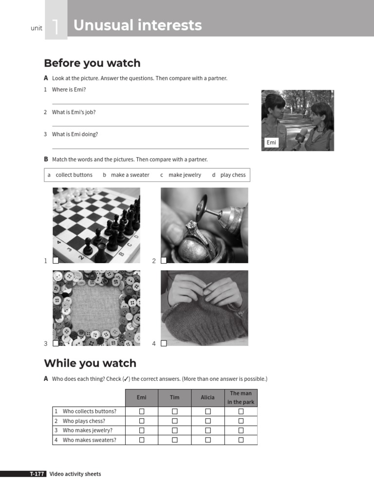 Video Worksheets Level 2 | PDF | Menu | New York City
