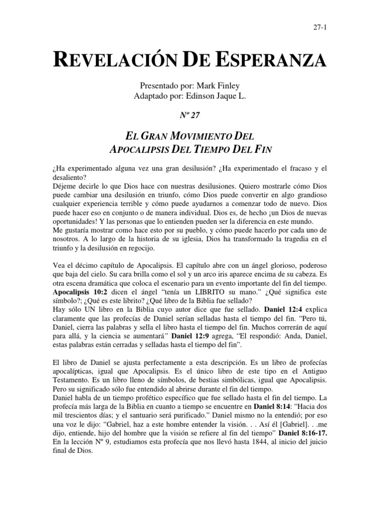 Tiempo Del Fin en Apocalipsis | PDF | Libro de revelación | Jesús
