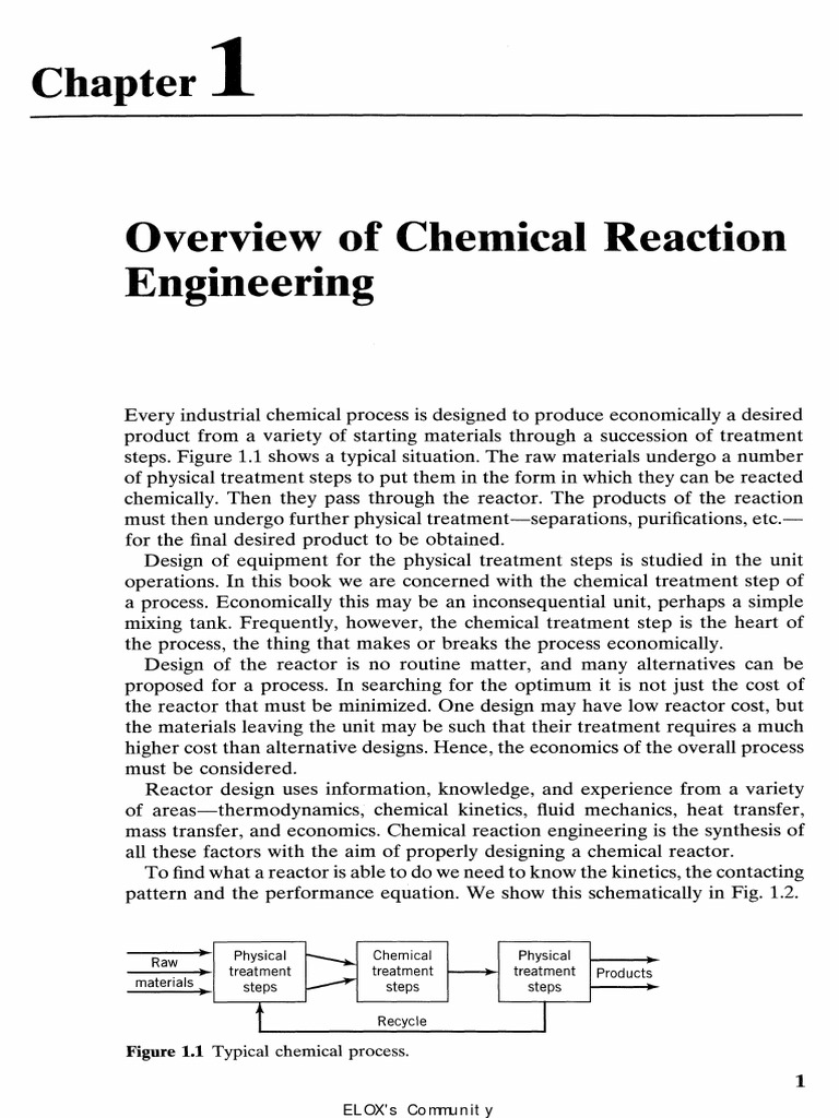 Chapter 1 (Levenspiel Chemical Reaction Engineering) | PDF | Reaction ...
