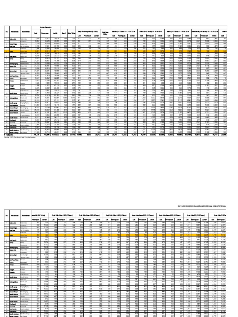 Penduduk 2022 New (Ada Desa) | PDF