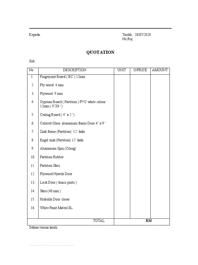 Contoh Quotation 2 | PDF