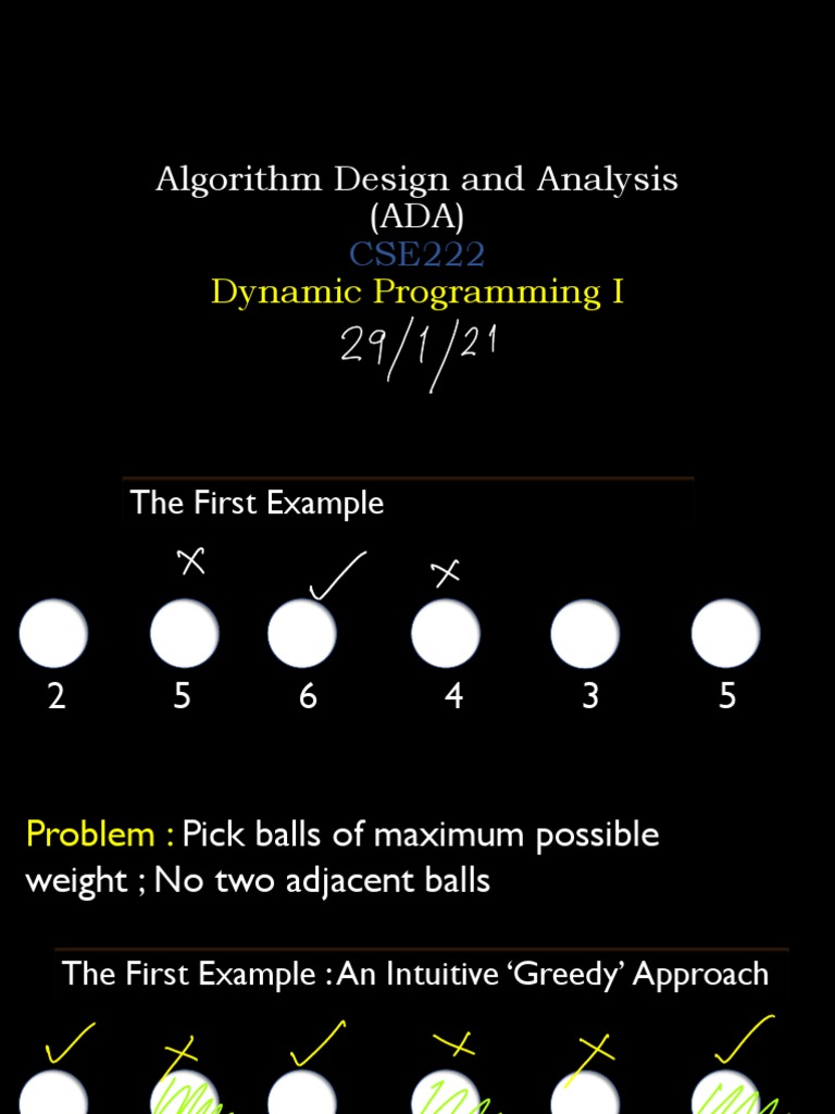 Algorithm Design and Analysis (ADA) : Dynamic Programming I | Download Free PDF | Computer ...