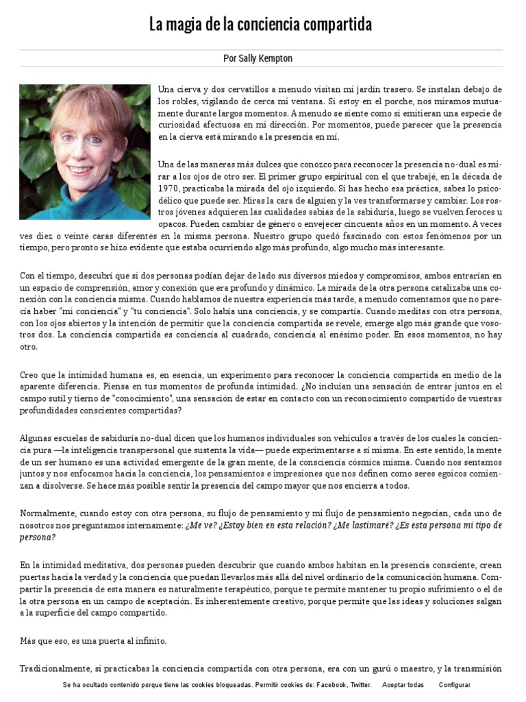No-Dualidad Textos - La Magia de La Conciencia Compartida, Por Sally ...