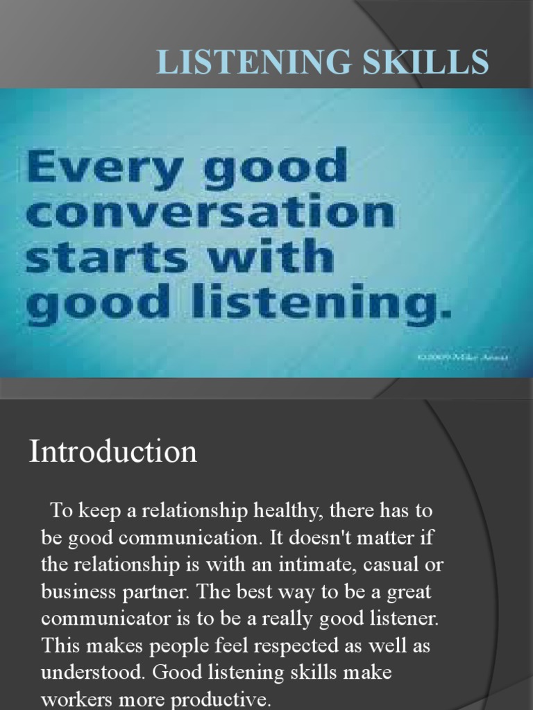 Listening Skills PPT Final | PDF | Psychological Concepts | Neuroscience