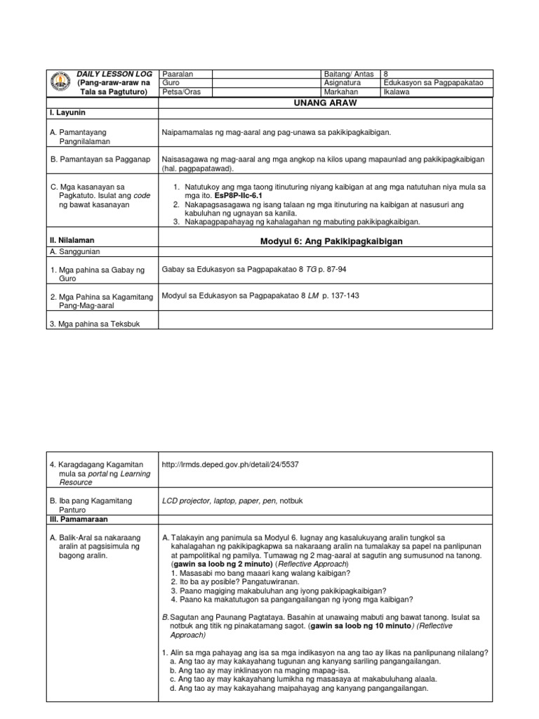 EsP DLL 8 Module 6 | PDF