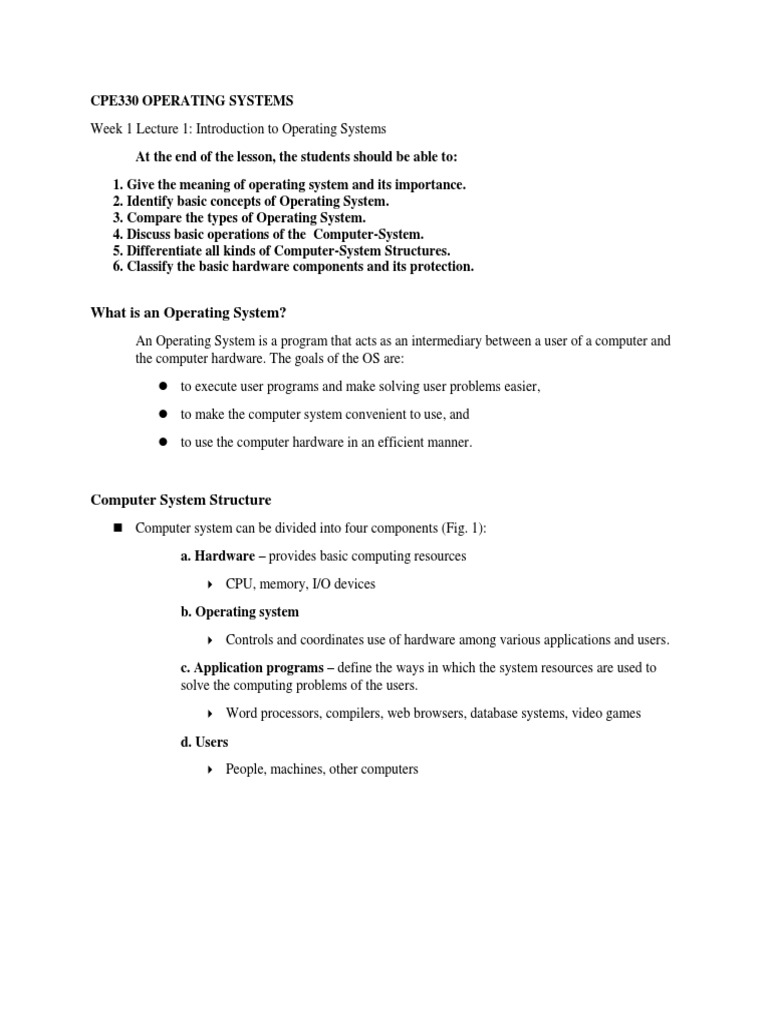 Cpe 330 Week 1 Lecture 1 | PDF | Computer Data Storage | Process (Computing)