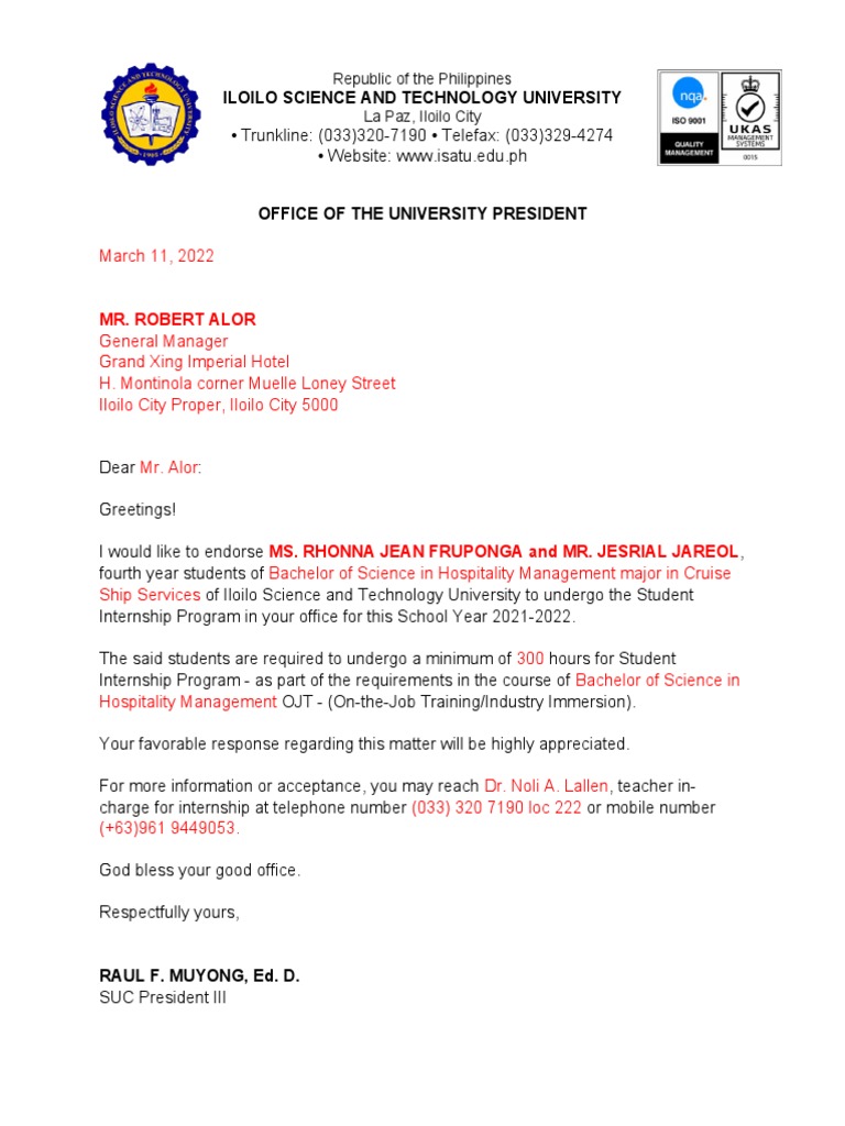 Endorsement Multiple Students 2022 | PDF