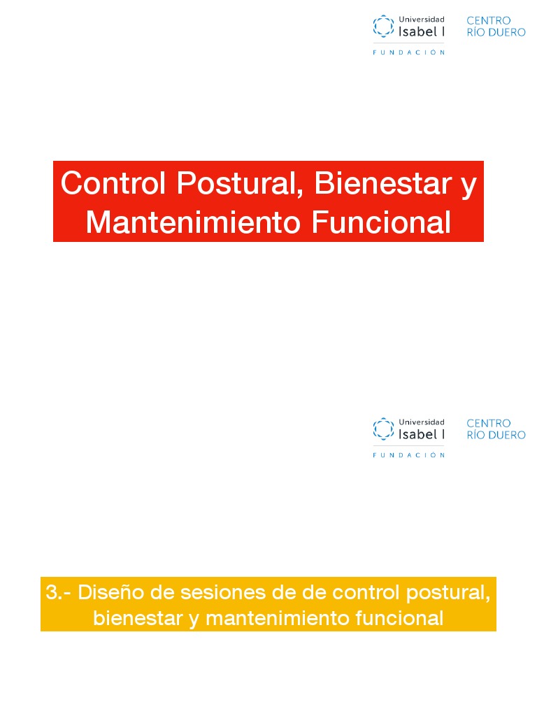 Diseño de sesiones para el control postural, bienestar y mantenimiento ...
