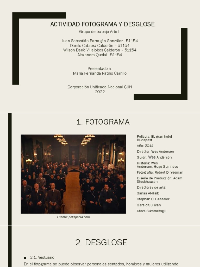 Desglose de Fotograma: El Gran Hotel Budapest | PDF | Ciencias sociales ...