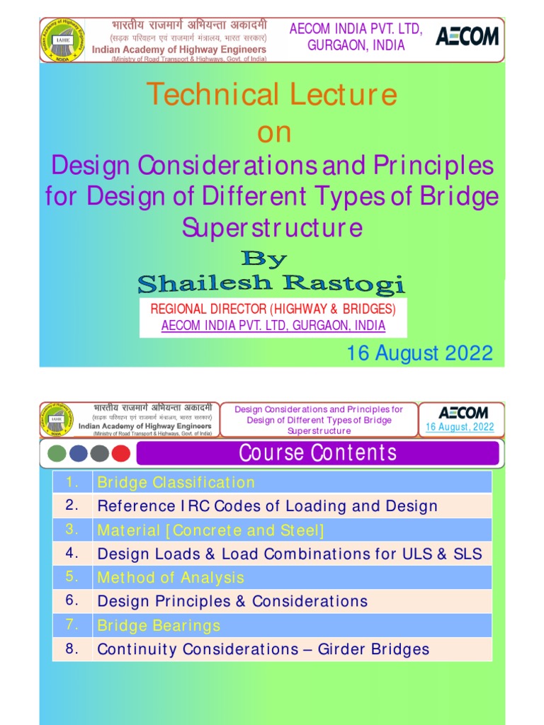 Design Consideration For Bridge Superstructure - (R0-16.08.22-P1) | PDF ...
