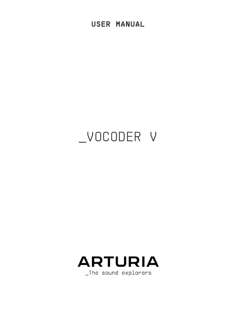 Vocoder-V Manual 1 0 en | PDF | Synthesizer | Input/Output