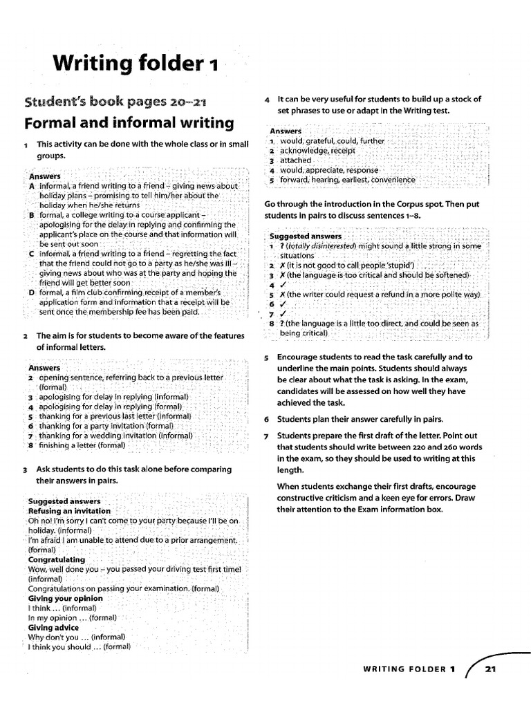 ANSA Writing Folder 1 | PDF