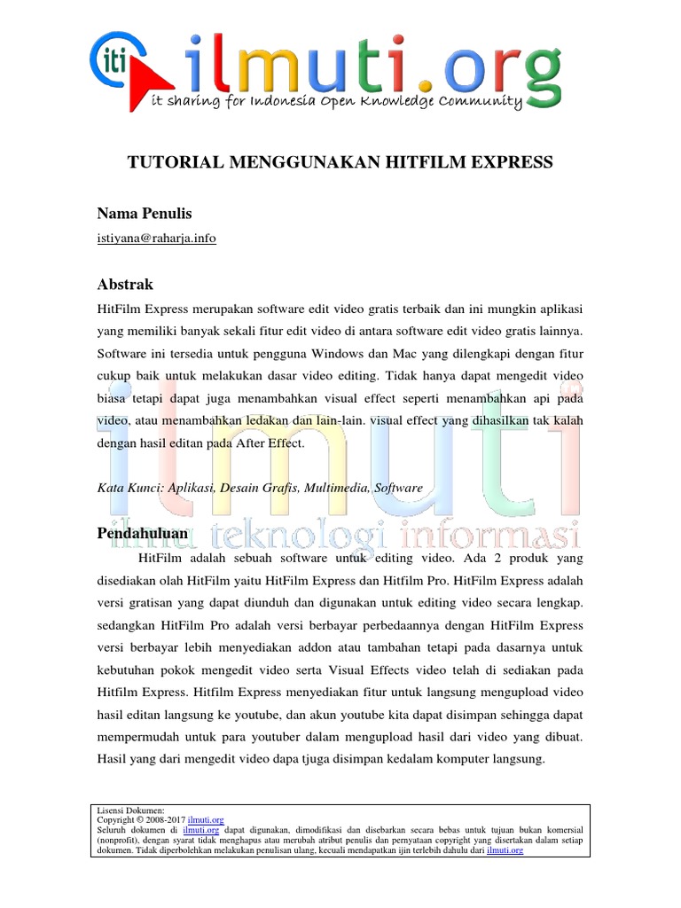 Tutorial Menggunakan Hitfilm Express Ilmu Kalian Sudah Pernah ...