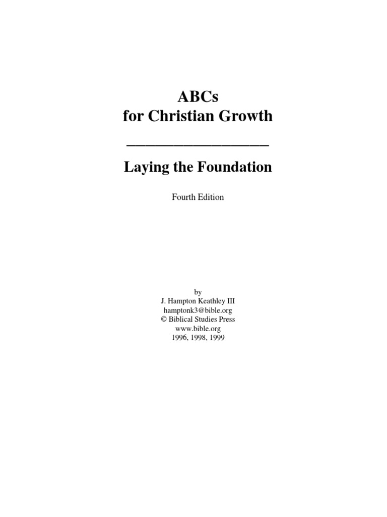 Abcs For Christian Growth: Laying The Foundation | PDF | Assurance ...