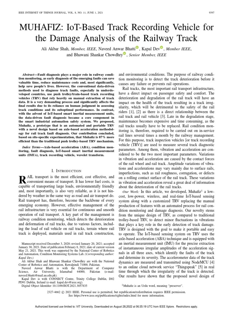 MUHAFIZ IoT-Based Track Recording Vehicle For The Damage Analysis of ...