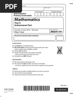 Year 6 Maths Achievement Test Paper | PDF | Pie Chart | Mathematics