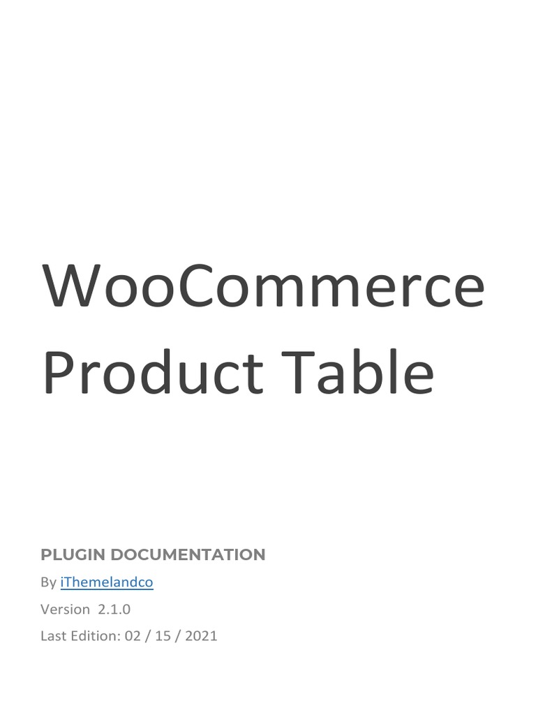 Woocommerce Product Table Pdf Word Press Software