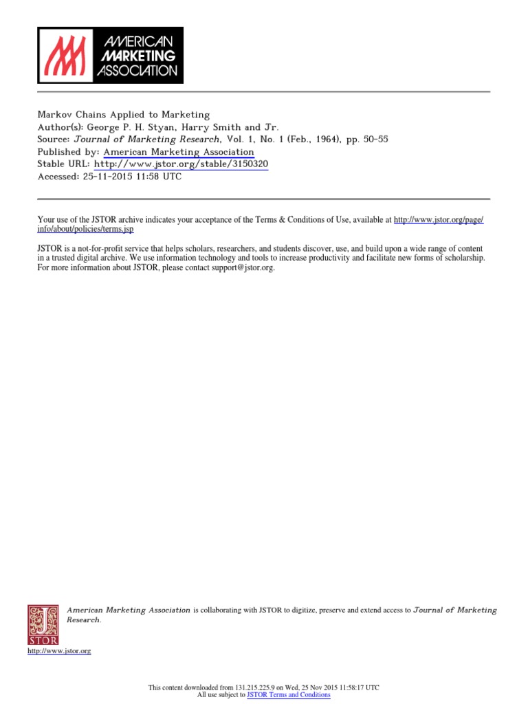 Markov Chain | PDF | Statistical Theory | Scientific Method