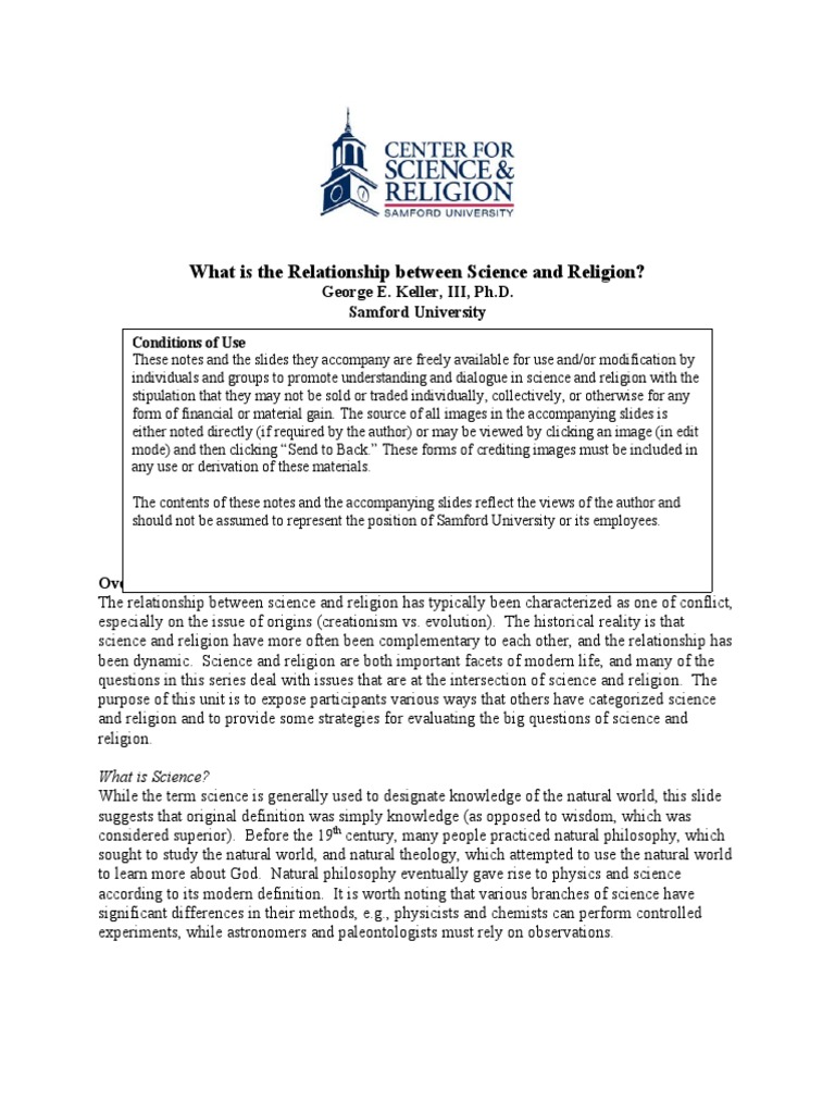 Science and Religion: A Complex Relationship | PDF | Science | Hypothesis
