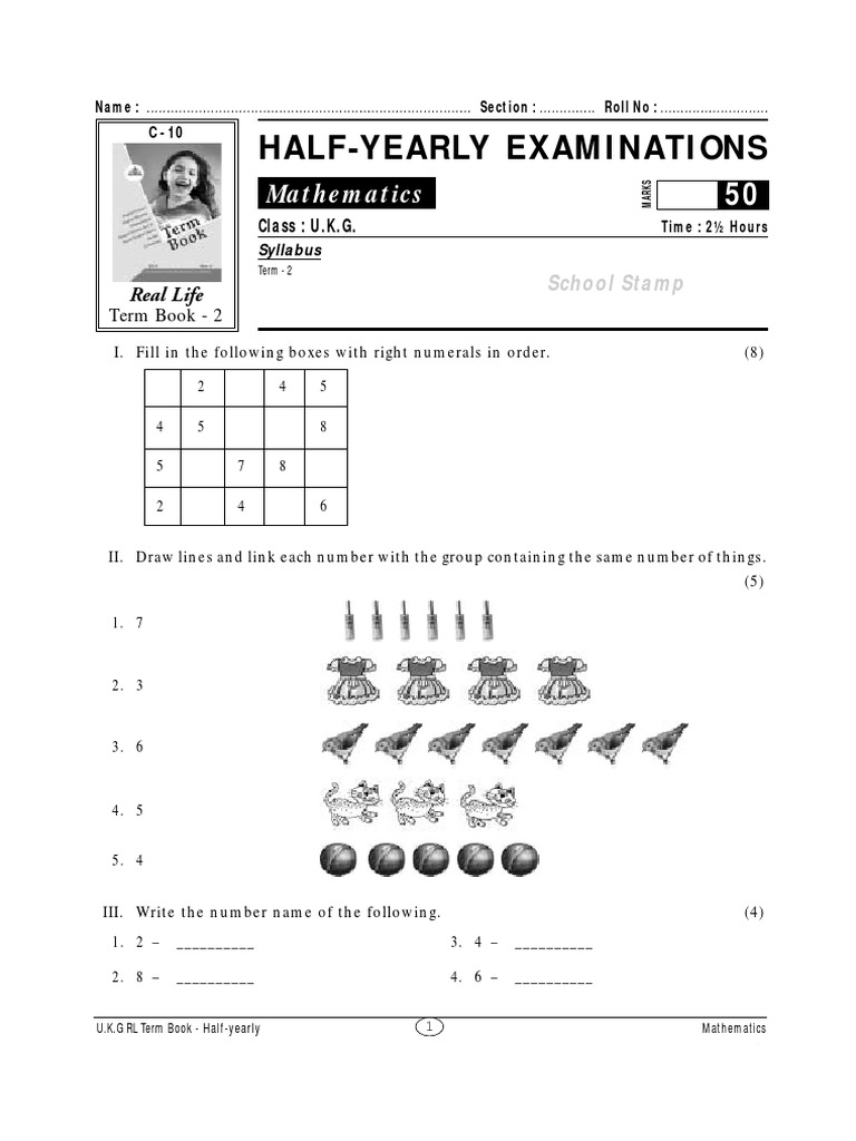 Half-Yearly Examinations: Mathematics | PDF | Numbers | Mathematics