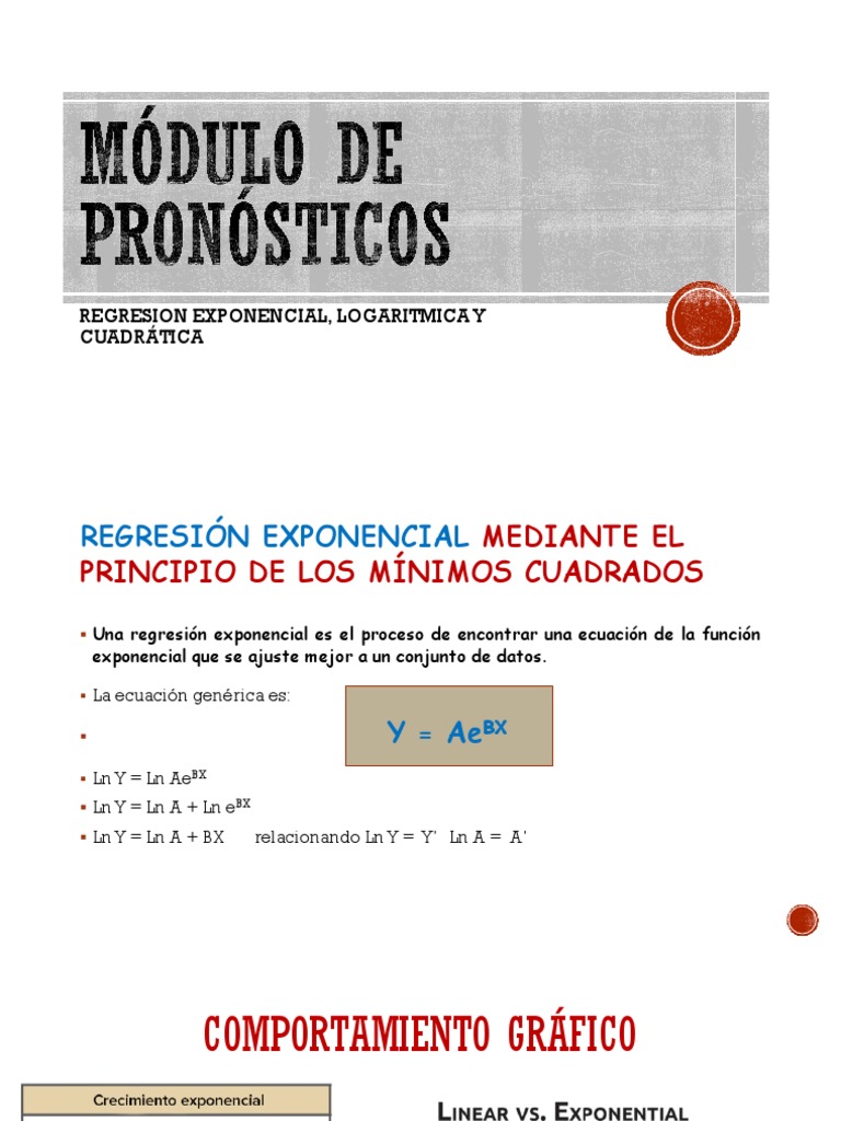 Modulo de Regresion Exponencial, Logaritmica y Cuadrática | PDF ...